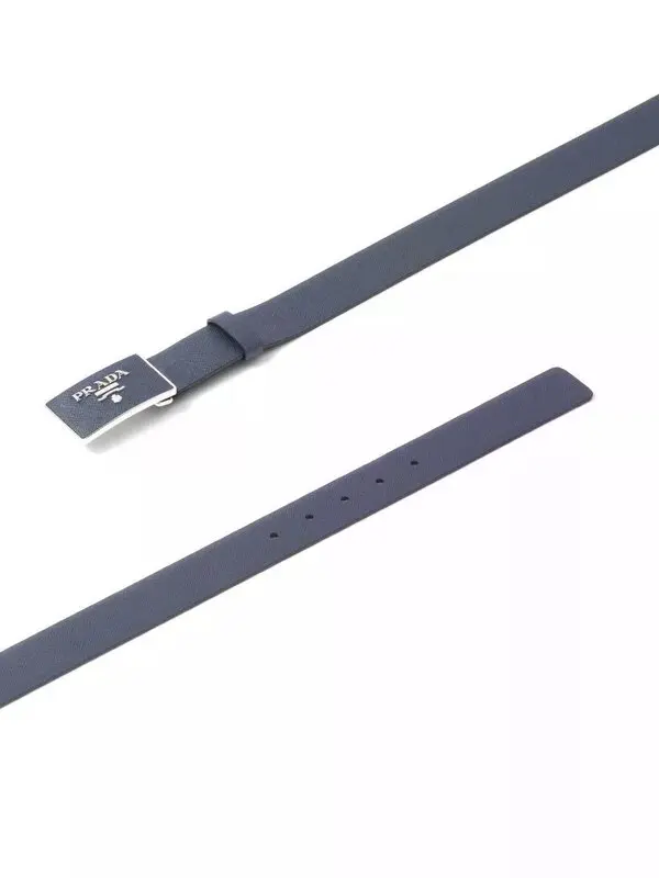Prada Saffiano Leather Belt - Blue