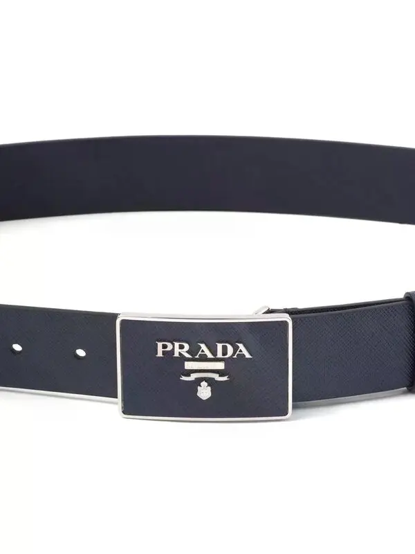 Prada Saffiano Leather Belt - Blue