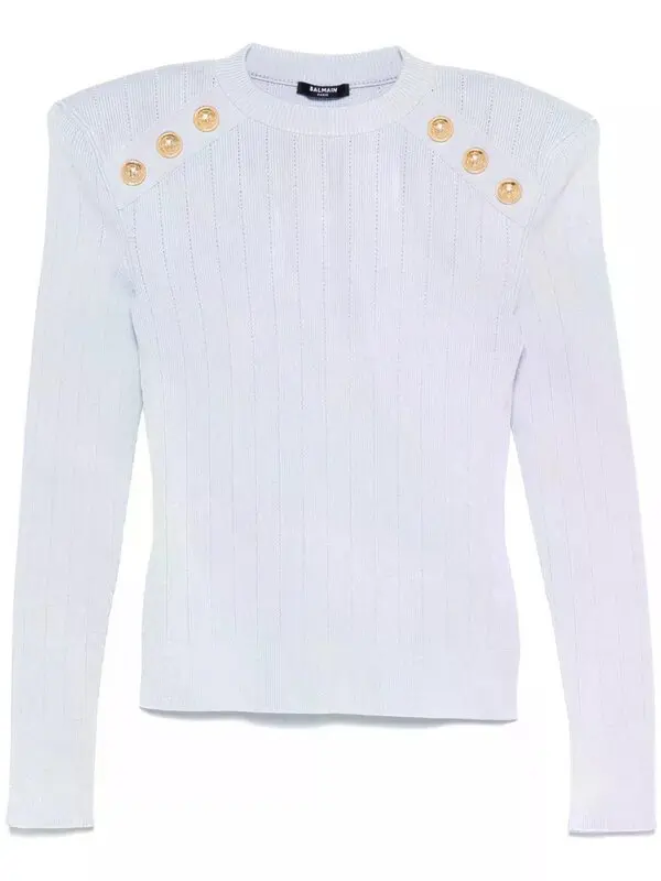 Balmain Button-detailed Sweater - Blue