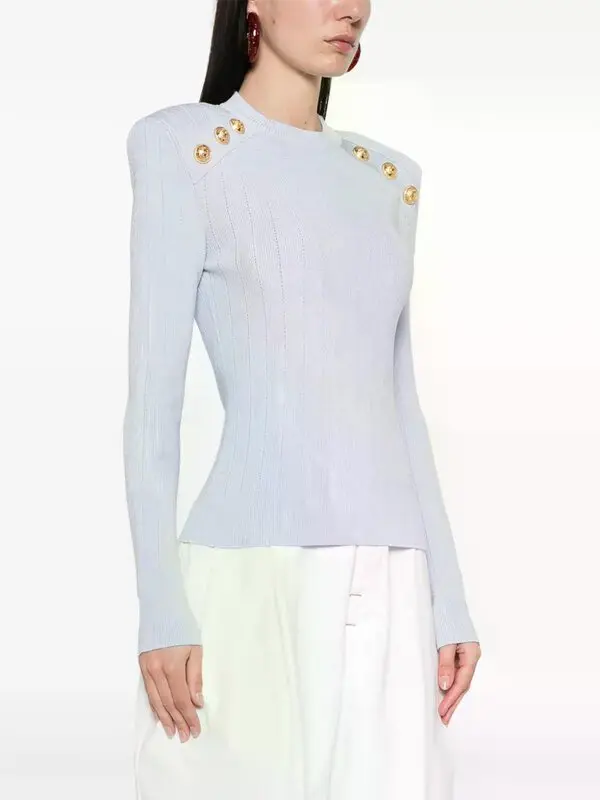 Balmain Button-detailed Sweater - Blue