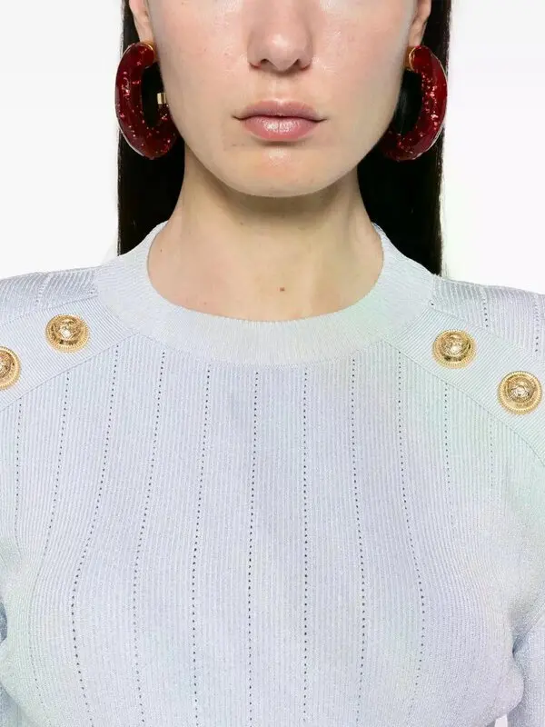 Balmain Button-detailed Sweater - Blue