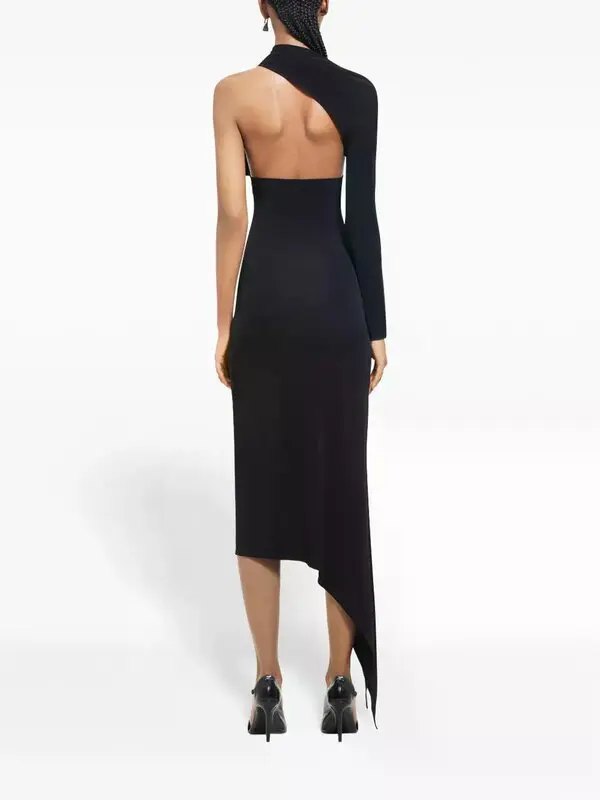COURREGES Slash Crepe Maxi Dress - Black