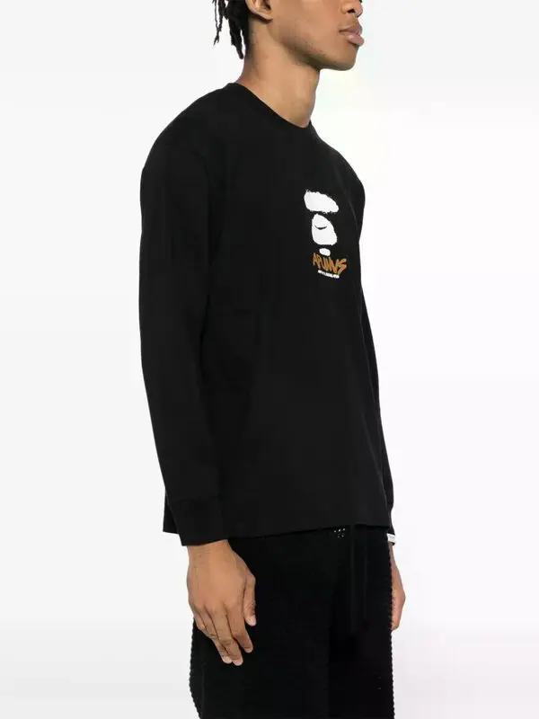 AAPE BY *A BATHING APE Moonface Logo T-shirt - Black