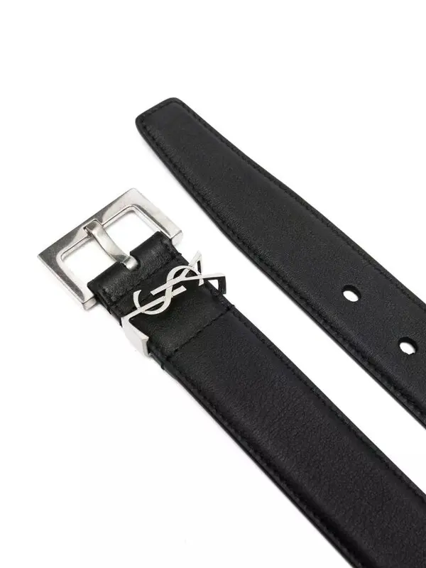 Saint Laurent Monogram Smooth Leather Belt