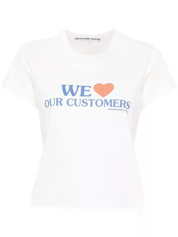 Alexander Wang Slogan-print Cropped T-shirt - Pink