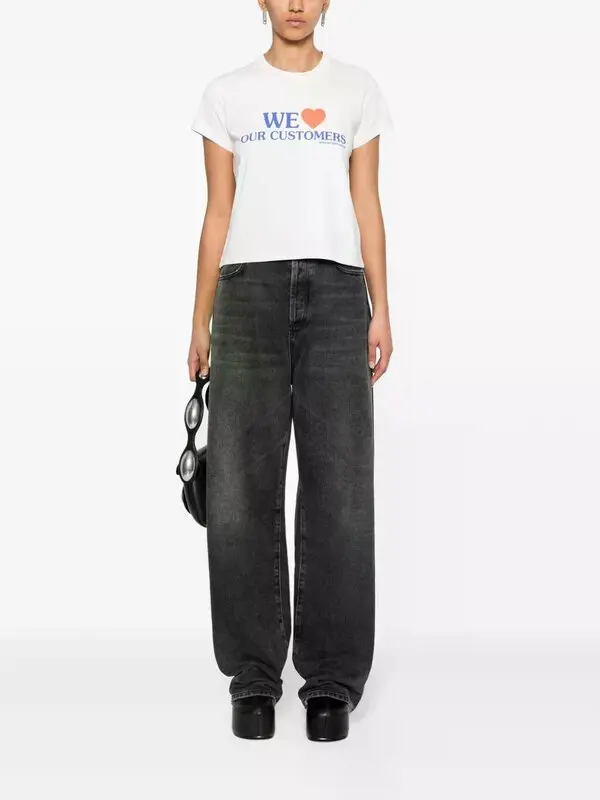 Alexander Wang Slogan-print Cropped T-shirt