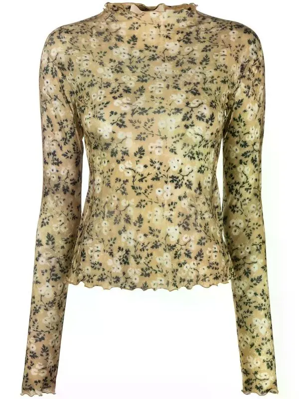 KNWLS Halcyon Semi-sheer Top - Yellow