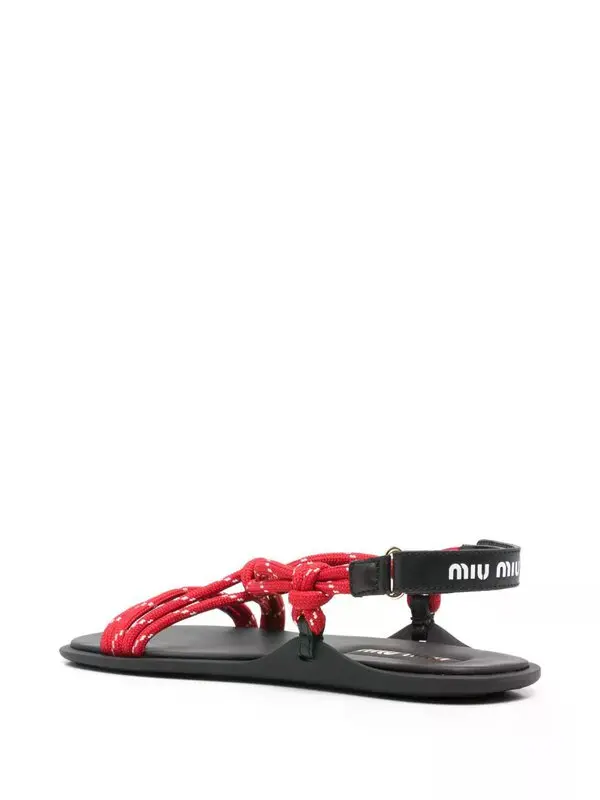 Miu Miu Riviere Cord Leather Sandals