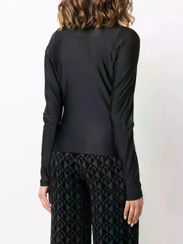 MARINE SERRE Mock Neck Long Sleeve Training Top