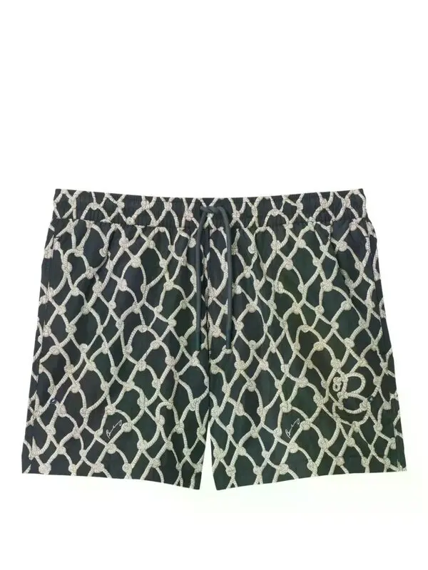 Burberry Nautical Knot-print Swim Shorts - Black