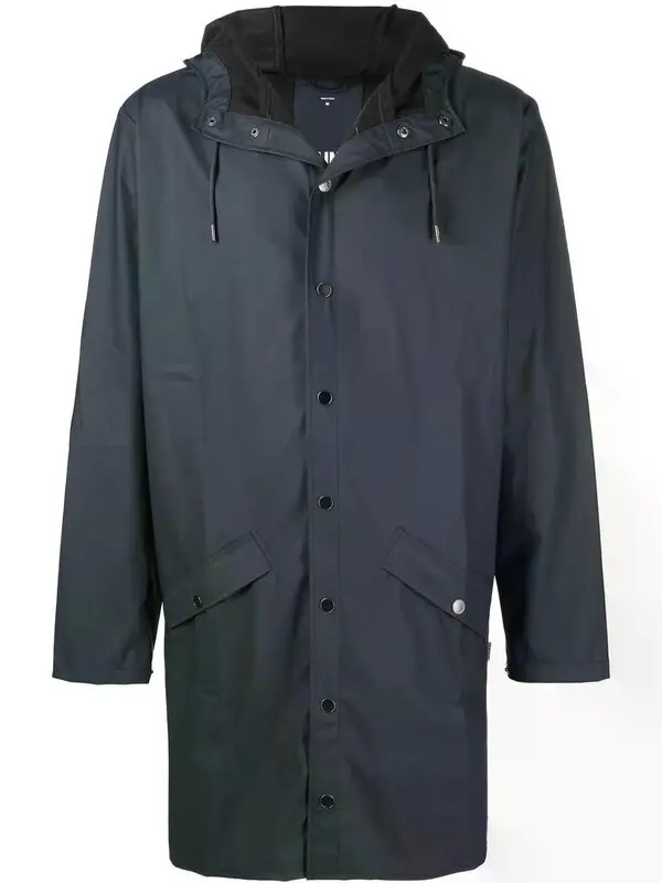 Rains Drawstring Hood Raincoat - Blue