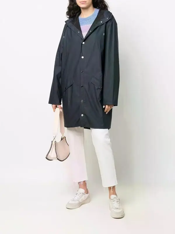 Rains Drawstring Hood Raincoat - Blue