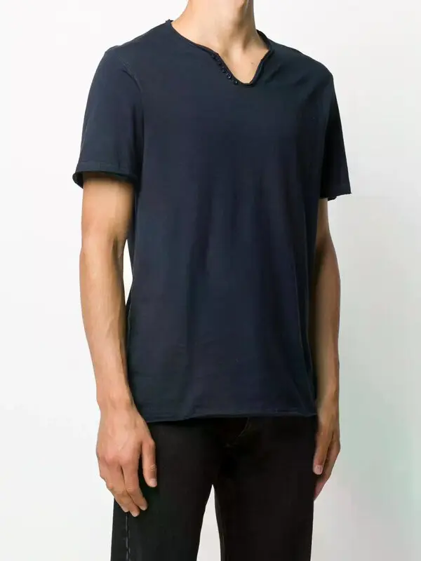 Zadig&Voltaire Monastir Henley-neck T-shirt - Blue