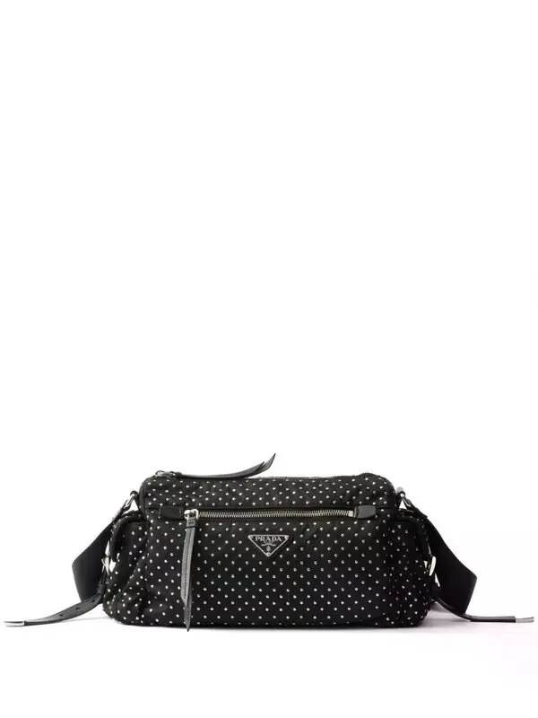 Prada Studded Re-nylon Shoulder Bag