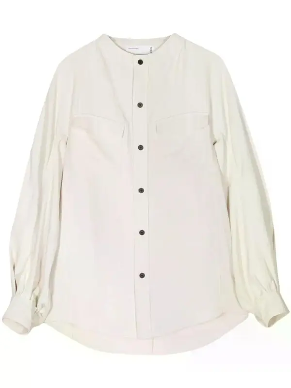 Toga Collarless Twill Shirt