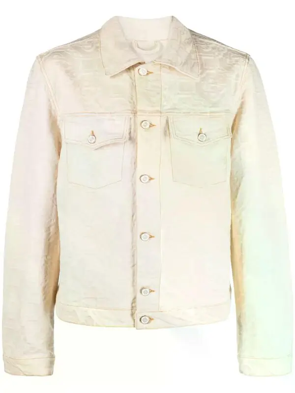Casablanca Monogram-jacquard Denim Jacket - Neutrals