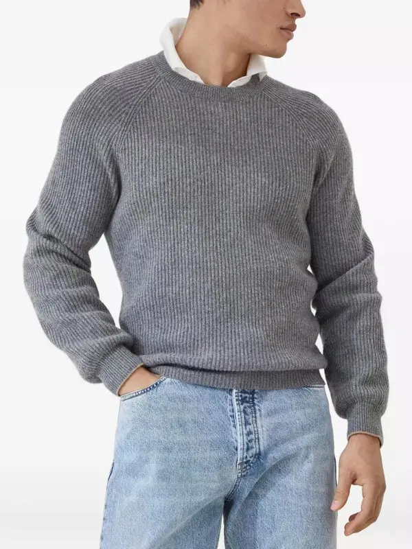 Brunello Cucinelli Ribbed-knit Cashmere Jumper - Grey