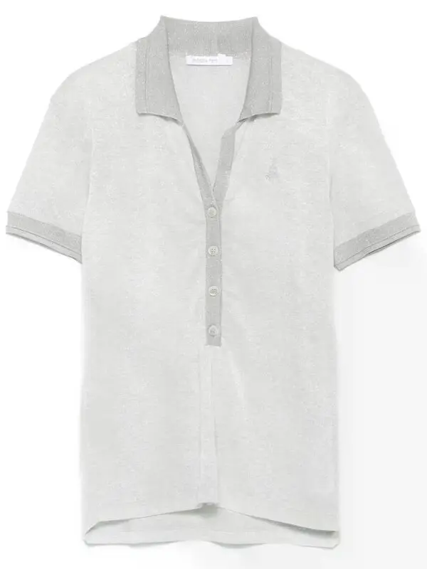 Patrizia Pepe Lurex Polo Shirt - Silver