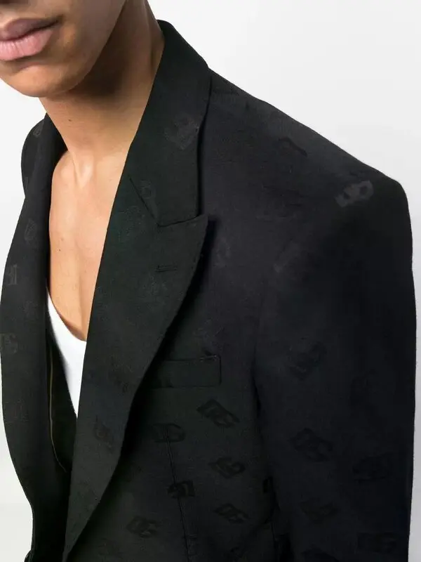 Dolce & Gabbana Logo-jacquard Single-breasted Blazer