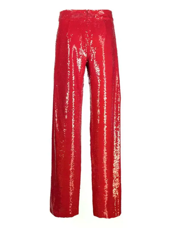 GENNY Sequinned High-waisted Straight-leg Trousers