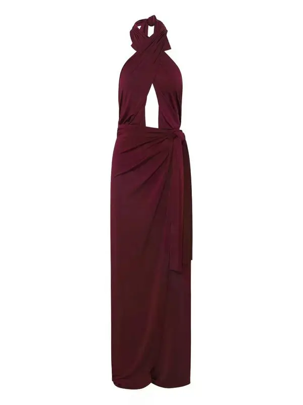 Johanna Ortiz Halterneck Jumpsuit - Red