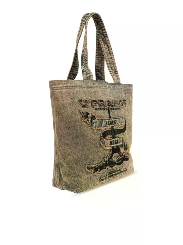 Y/project Distressed Denim Tote Bag