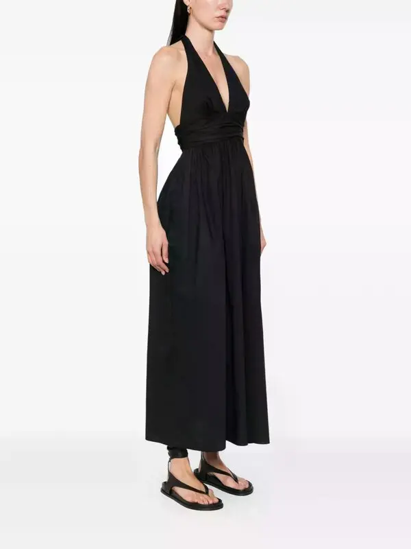 Matteau Plunge Halterneck Midi Dress - Black