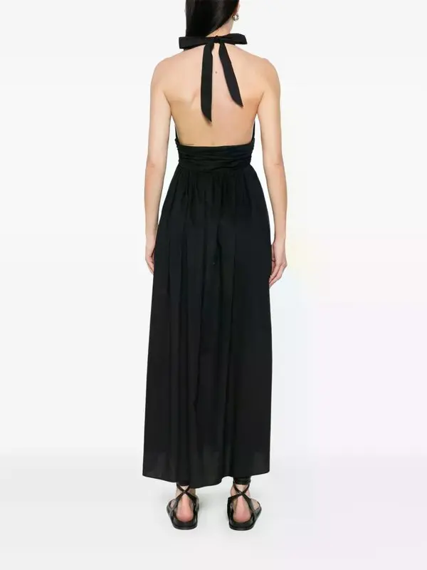 Matteau Plunge Halterneck Midi Dress - Black