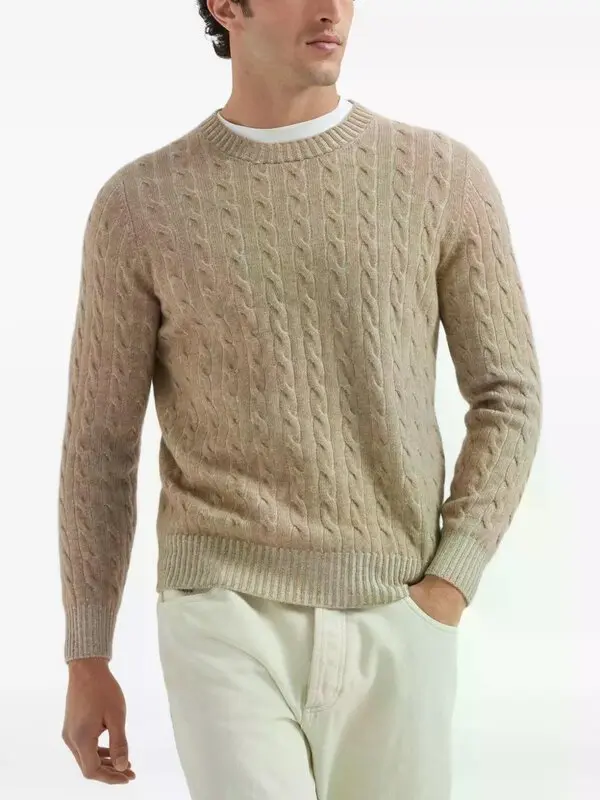 Brunello Cucinelli Cable-knit Cashmere Jumper - Neutrals