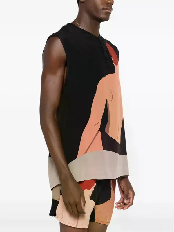 AMIR SLAMA Graphic-print Silk Tank Top