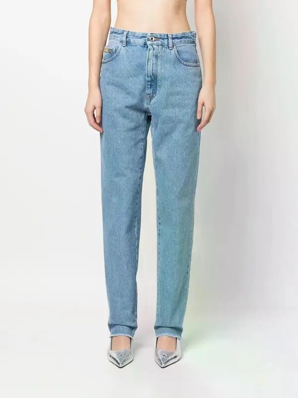 Gcds Crystal Embellished Straight Leg Jeans