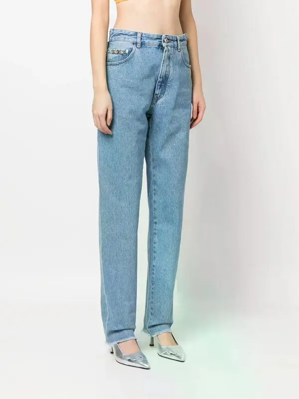 Gcds Crystal Embellished Straight Leg Jeans