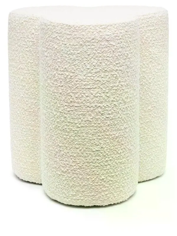 POLSPOTTEN Clover Bouclé Stool - Neutrals