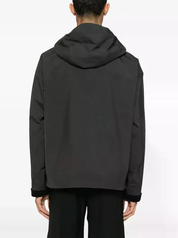 Stone Island Hooded Zip-up Jacket With Chest Flap Pocket