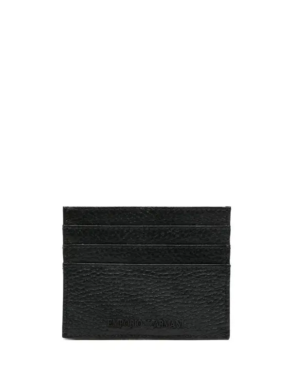 Emporio Armani Logo-debossed Leather Cardholder - Black