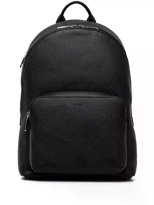 BOSS Grained Leather Backpack - Black