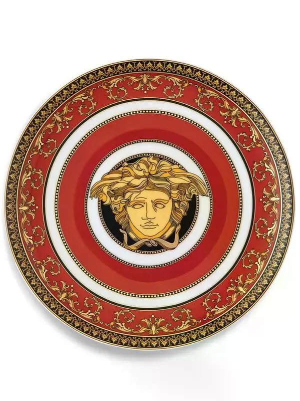 Versace Medusa Porcelain Bread Plate - Red