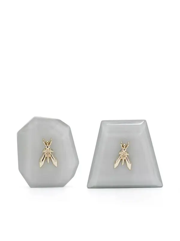 Patrizia Pepe Fly-motif Clip-on Earrings - Grey