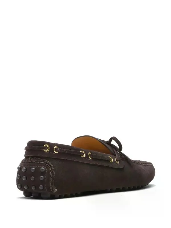 Car Shoe Suede Driving Shoes - Brown