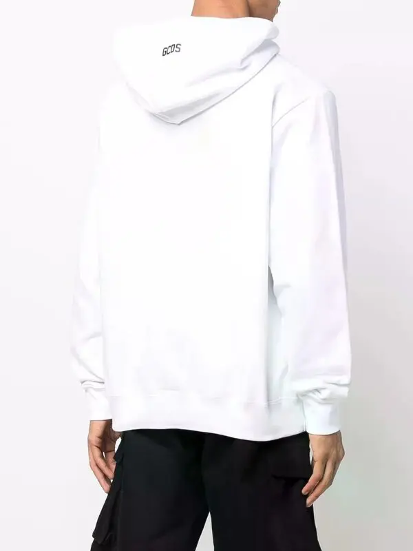 Gcds Logo-print Cotton Hoodie - White