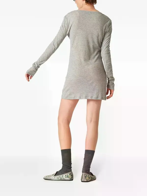 Miu Miu Ribbed Knit Jersey Dress