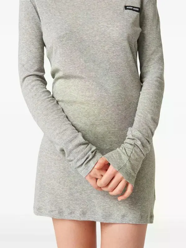 Miu Miu Ribbed Knit Jersey Dress