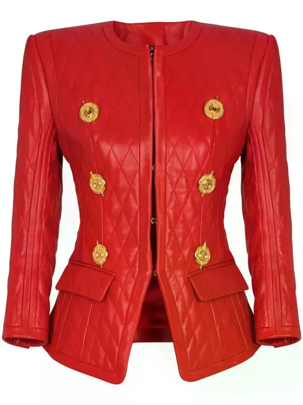 Balmain Quilted Leather Jacket