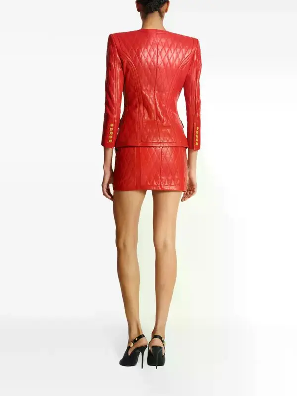 Balmain Quilted Leather Jacket