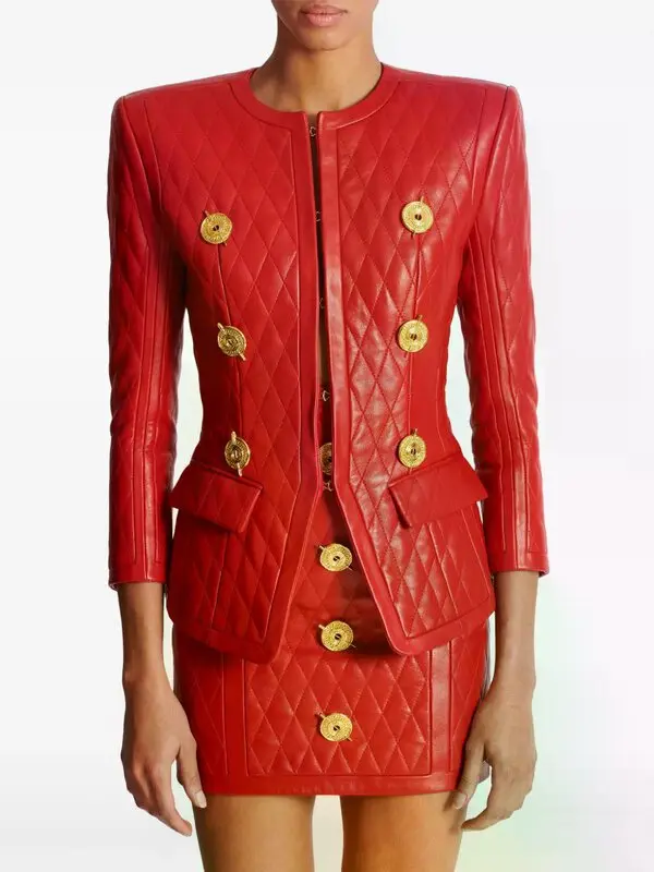 Balmain Quilted Leather Jacket