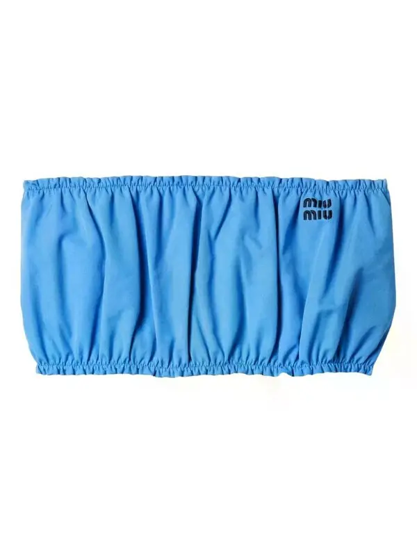 Miu Miu Logo-detail Top - Blue
