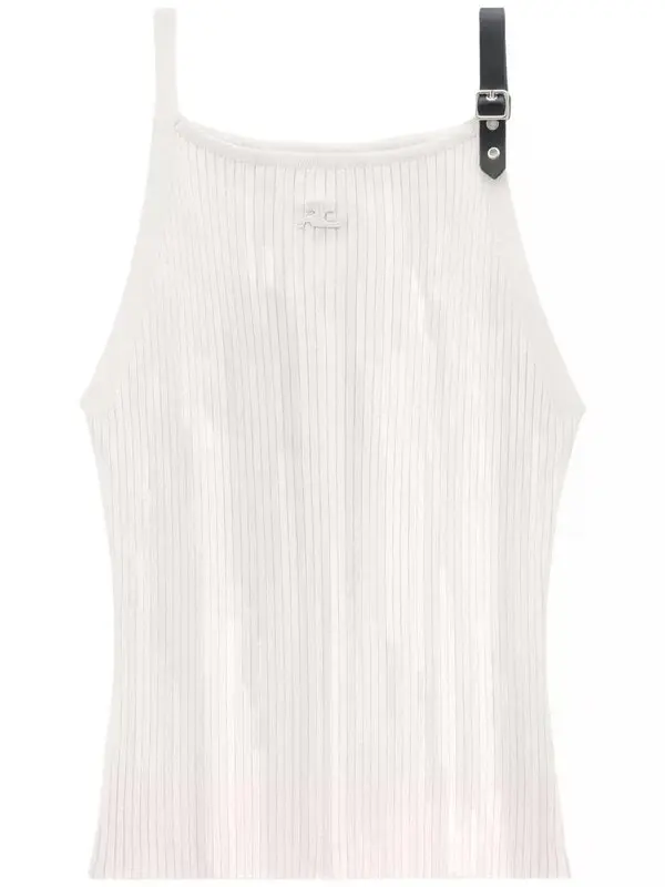 COURREGES Buckle-detail Ribbed Tank Top