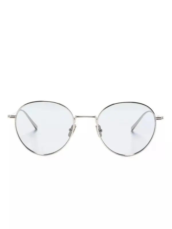 TOTEME Logo-engraved Round-frame Sunglasses - Silver