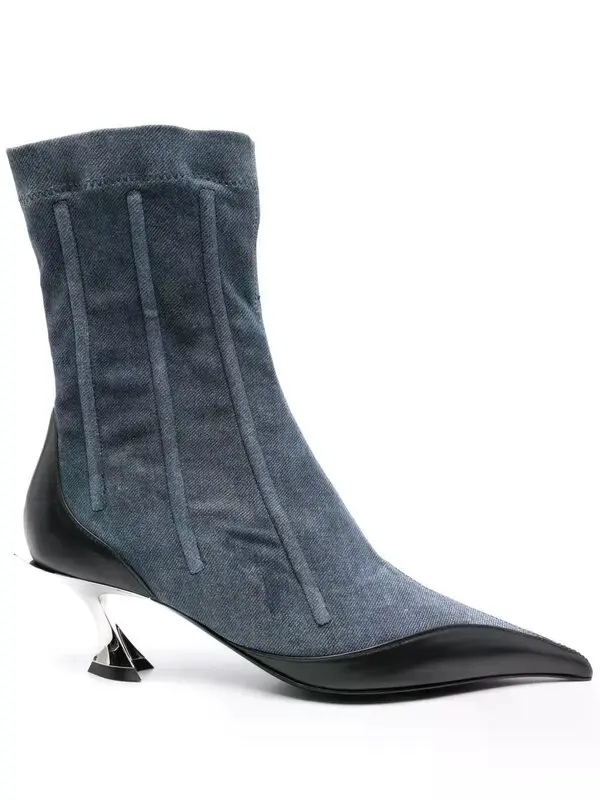 MUGLER 55mm Boned Fang Ankle Boots