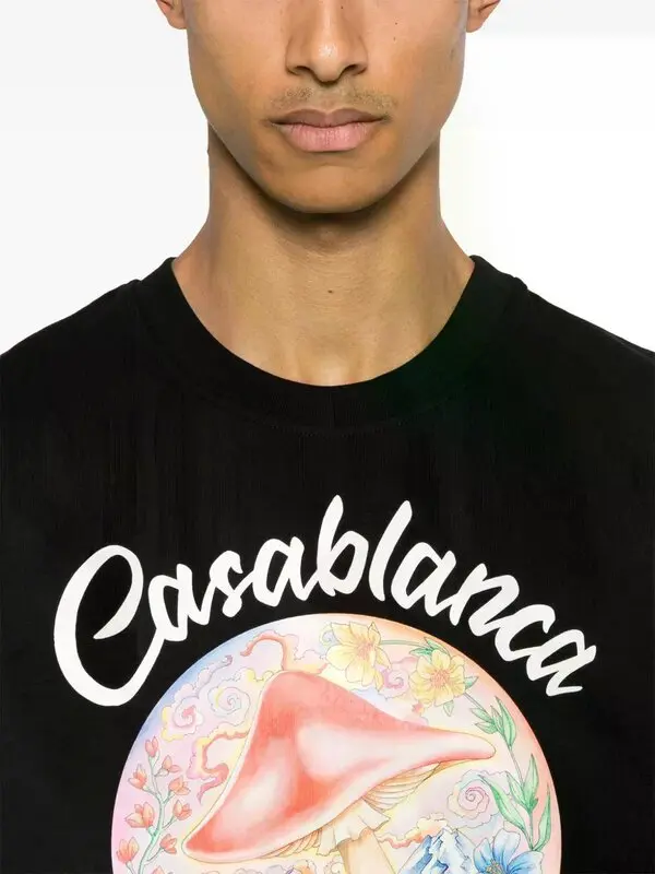 Casablanca Organic-cotton T-shirt - Black